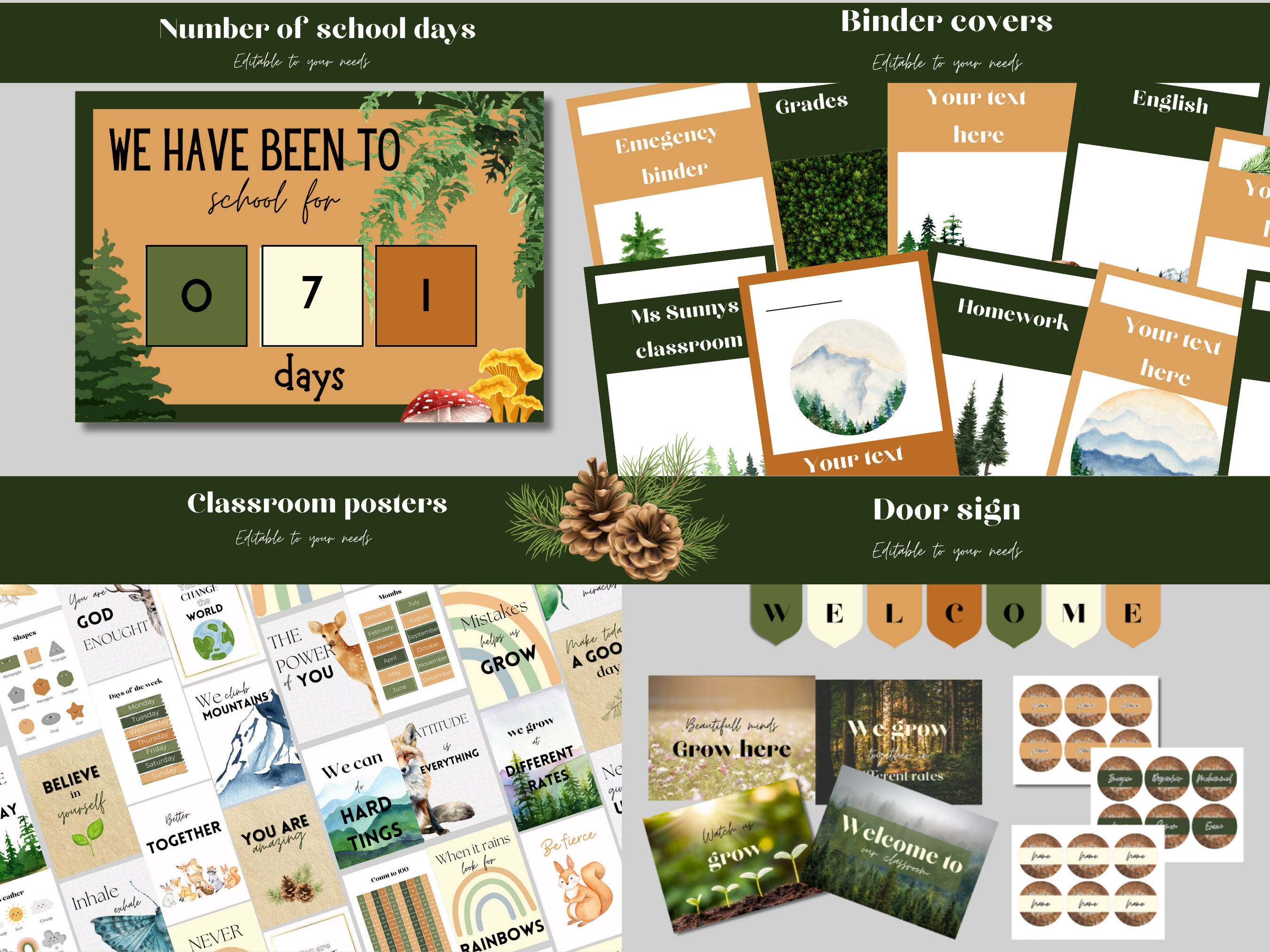 Forest Classroom Decorations Mega Bundle | Classroom Decor Bundle ...