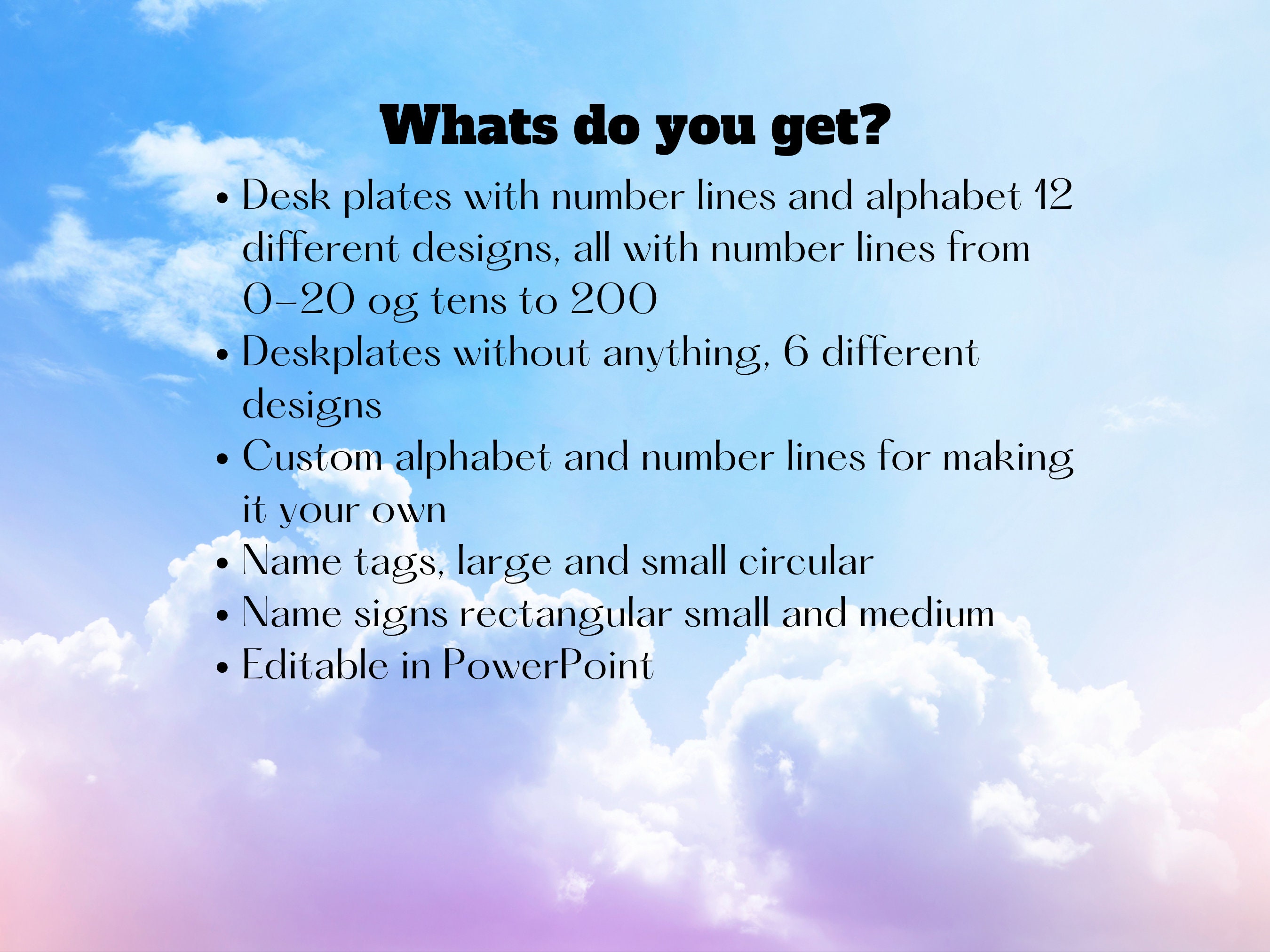 Cute Pastel Desk Plates & Name Signs for Classrooms and Schools | Cloud ...