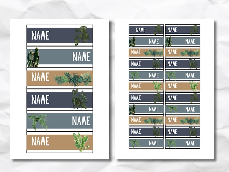 Desk Plates and Name Tags for a Botanical Classroom | Classroom Decor ...