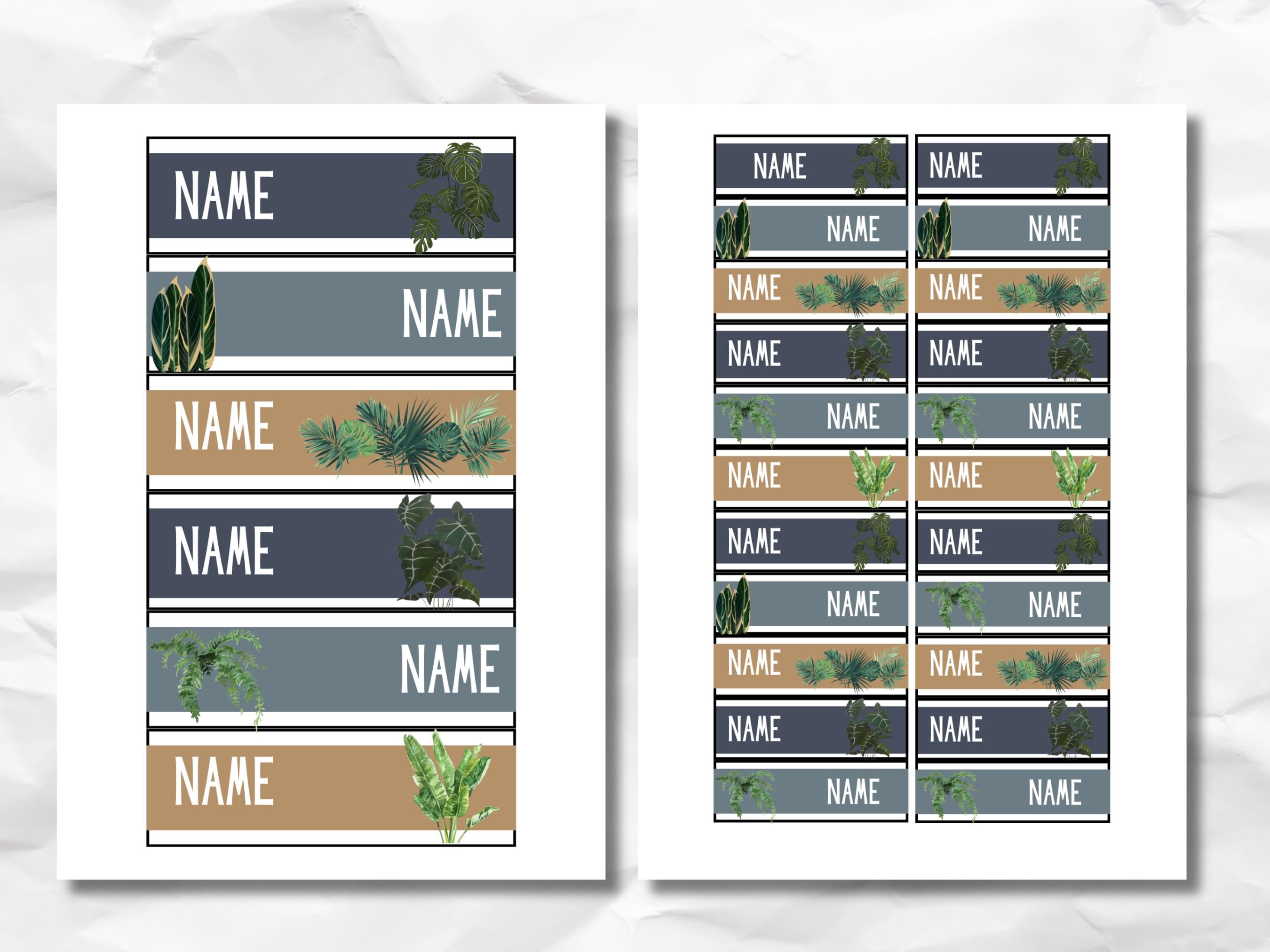 Desk Plates and Name Tags for a Botanical Classroom | Classroom Decor ...