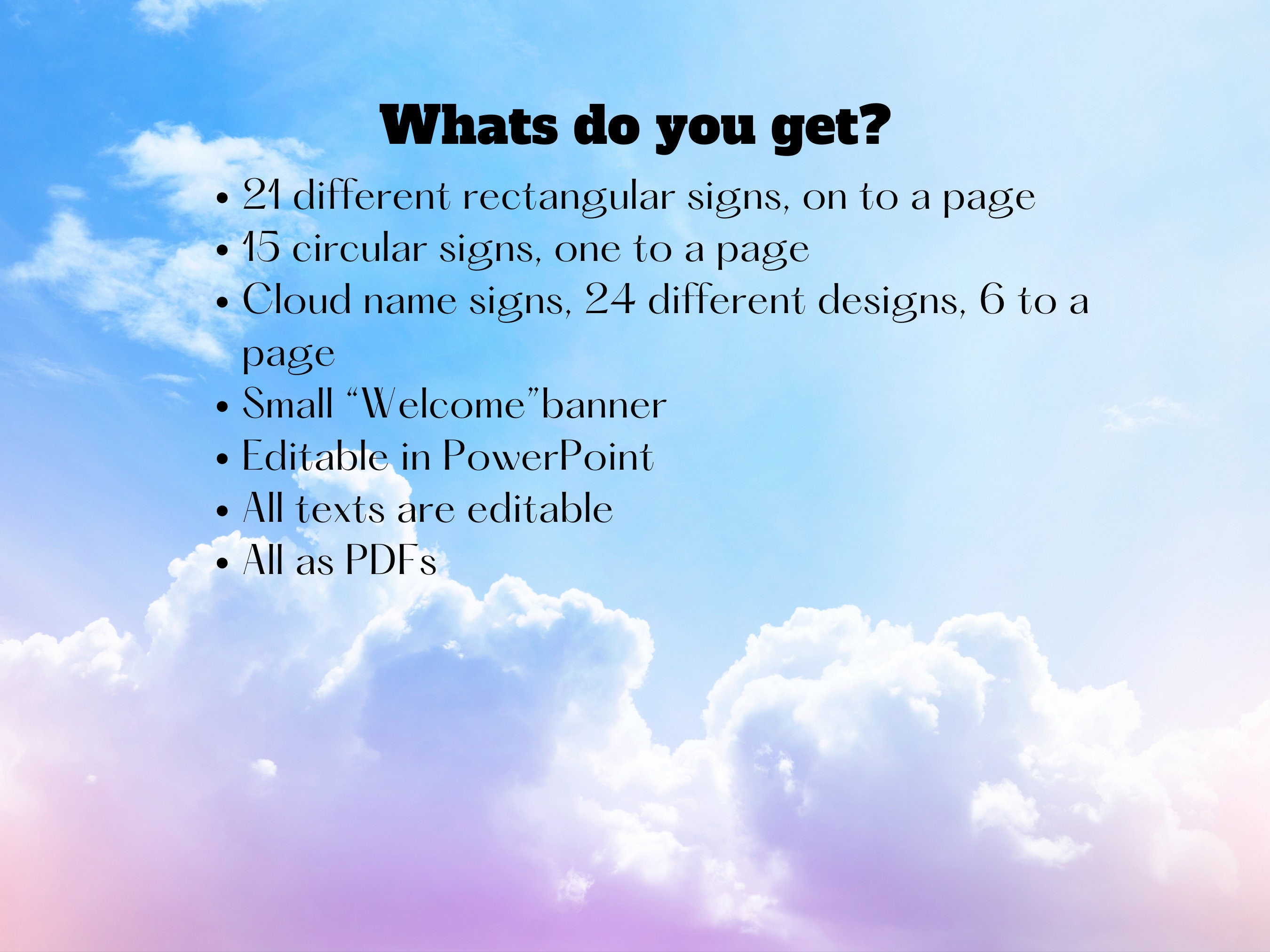 Door Sign for Classrooms Heavenly Clouds in Beautiful Pastels - Etsy