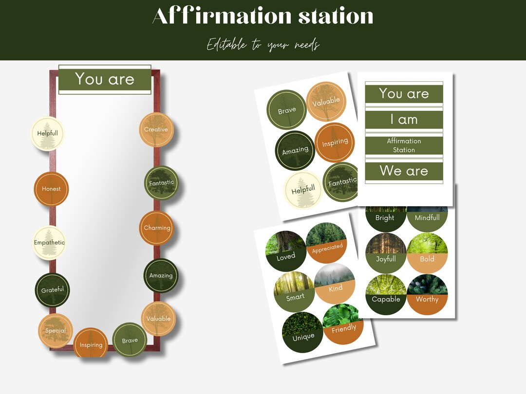 Affirmation Station in a Calm Forest Themed Classroom - Etsy