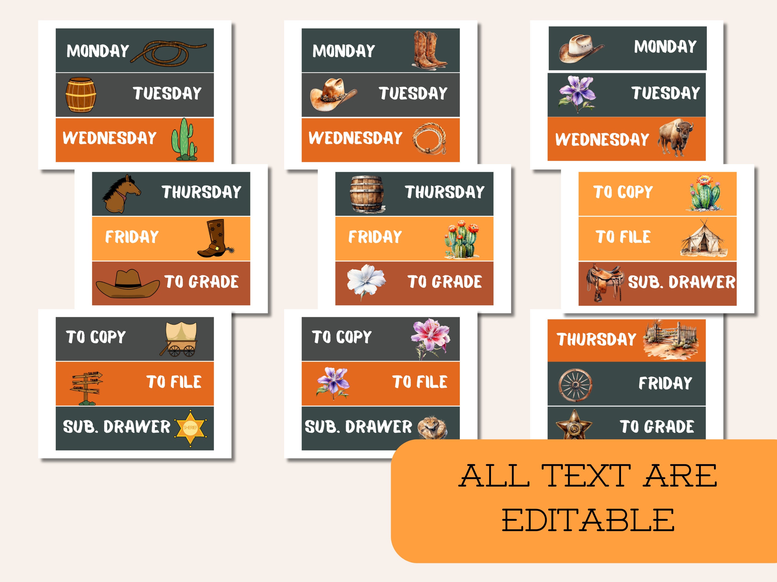 Editable Trolley Labels for a Western Themed Classroom | Classroom ...