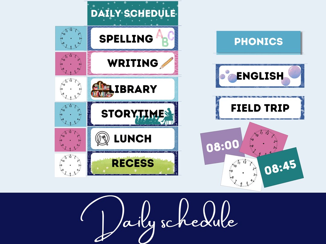 Daily Schedule for Your Underwater Classroom - Etsy