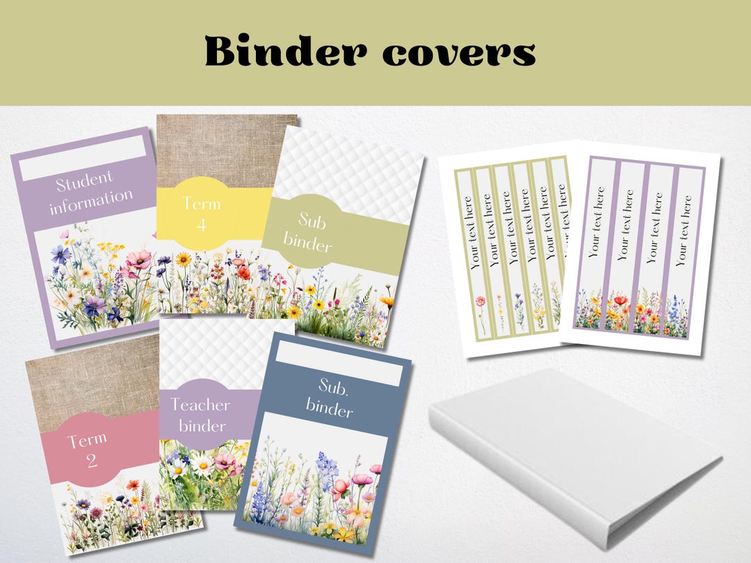 Meadow Themed Binder Covers and Spines | Classroom Decor | Wild Flowers ...