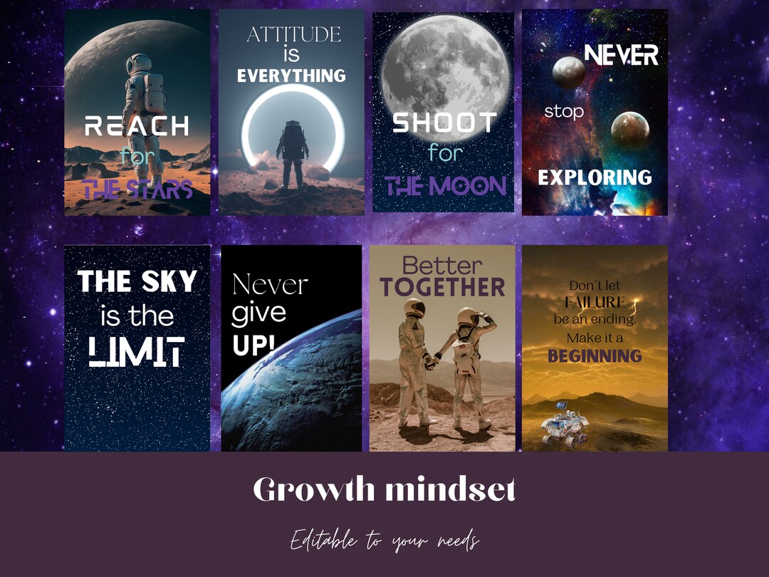 Growth Mindset Classroom Posters Space Theme - Etsy