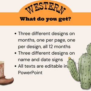 Birthday Calendar for a Western Themed Classroom | Classroom Decor ...