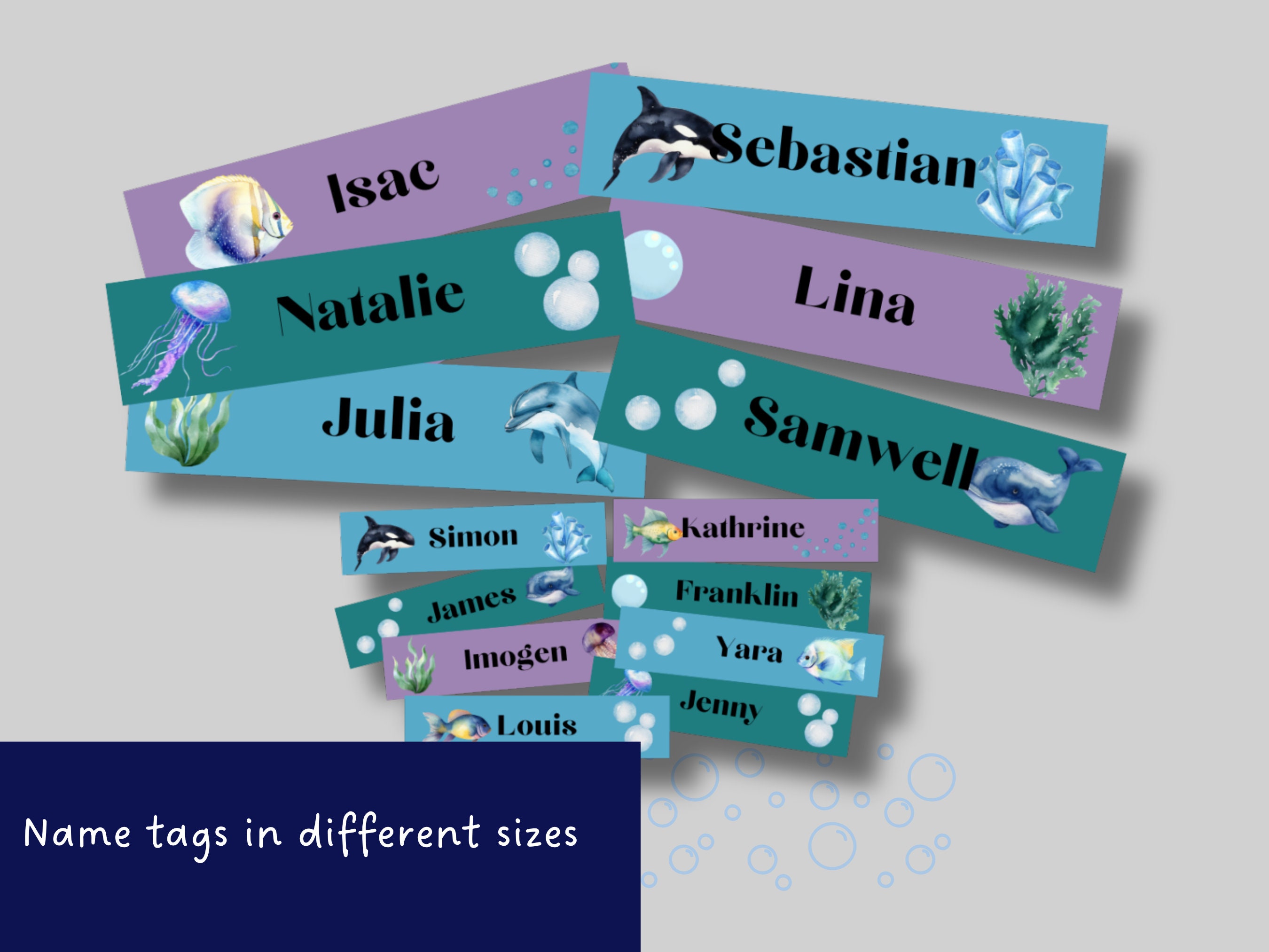 Desk Plates and Name Tags With an Ocean Theme | Classroom Decor | Into ...