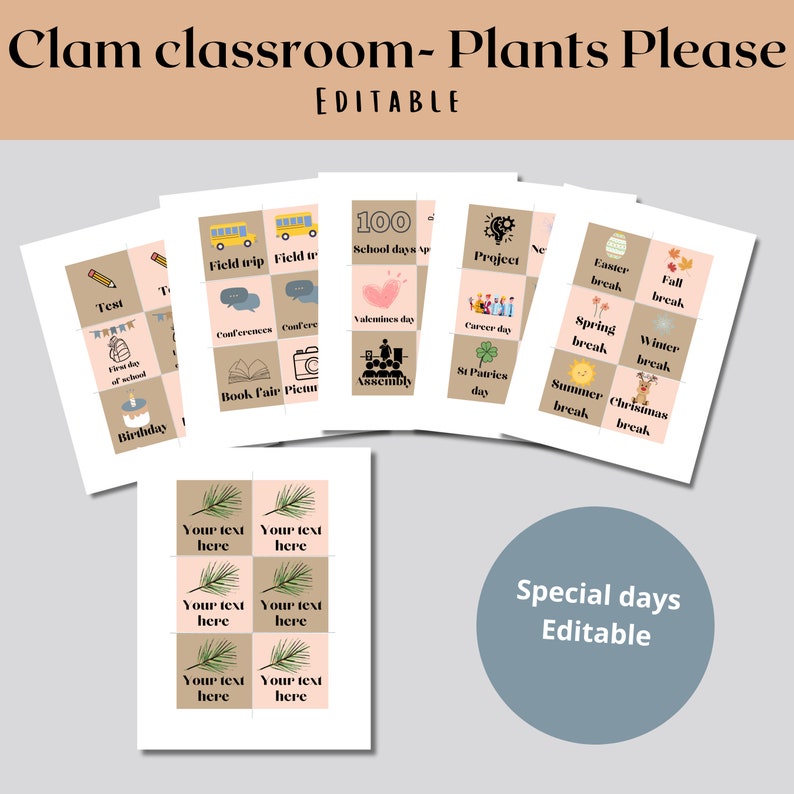 Large Classroom Calendar - Plants Please - Serene Classroom Collection ...