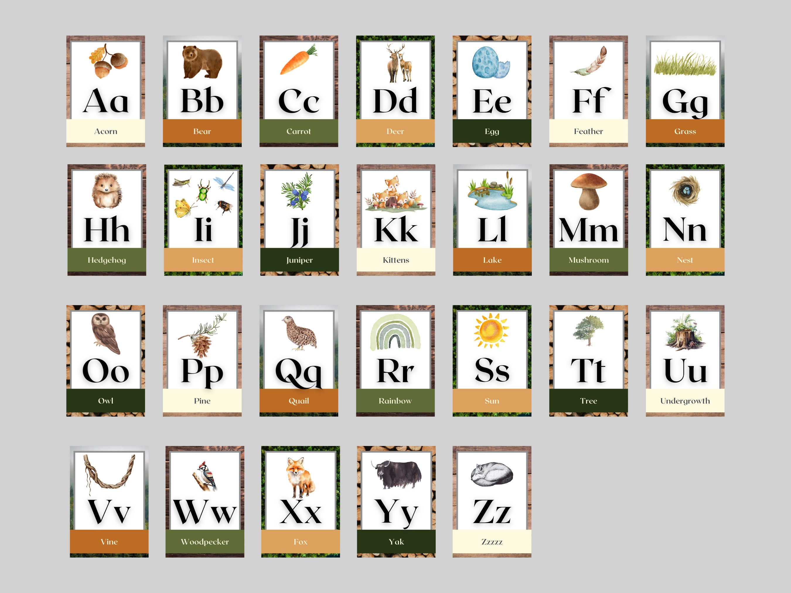 Alphabet Posters | Out of the Woods | Pintables for a Woodland ...