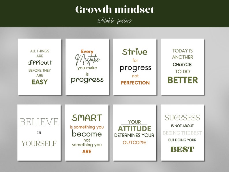 Growth Mindset Posters for a Forest Themed Woodland Classroom - Etsy
