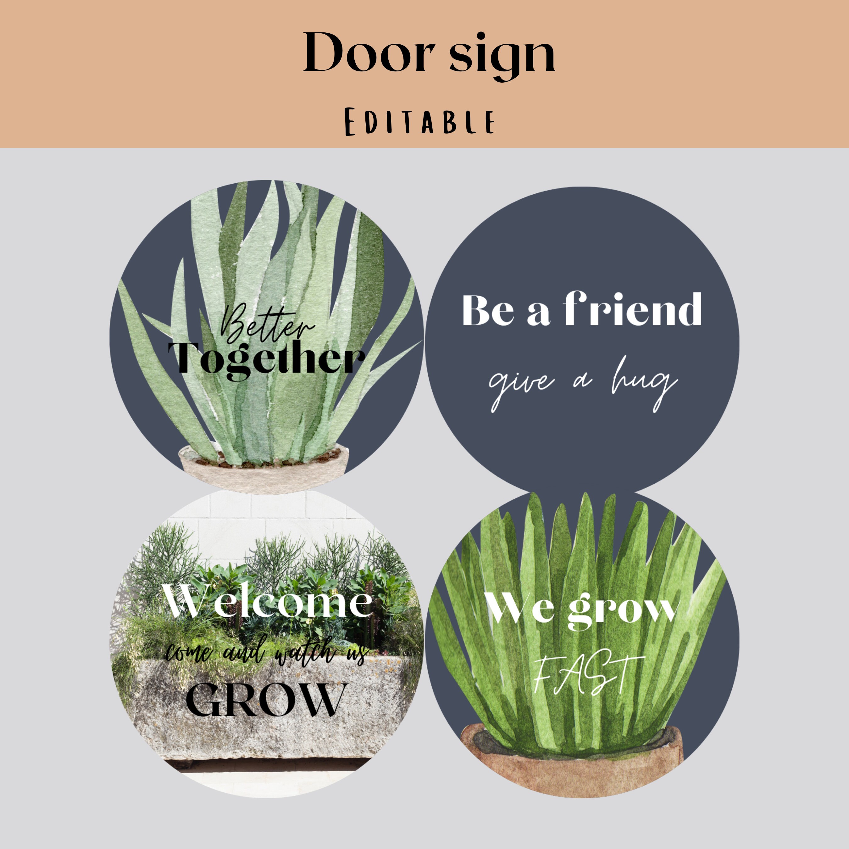 Plant Themed Door Sign for Classrooms | Boho Plant Themed Classroom ...