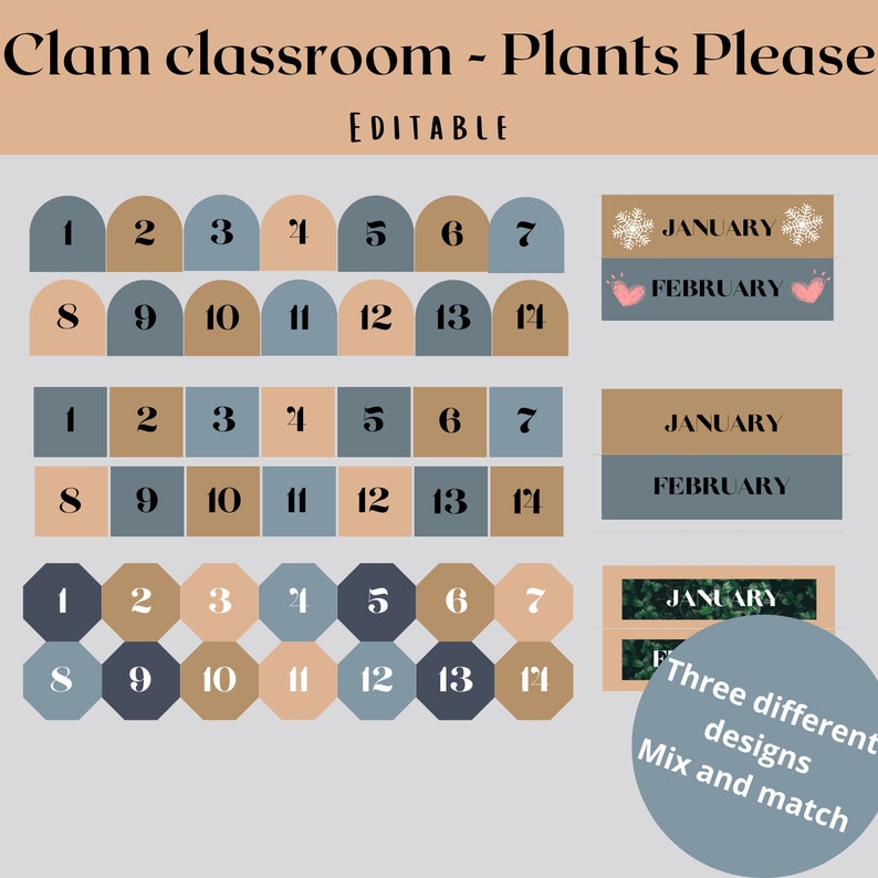 Large Classroom Calendar - Plants Please - Serene Classroom Collection ...