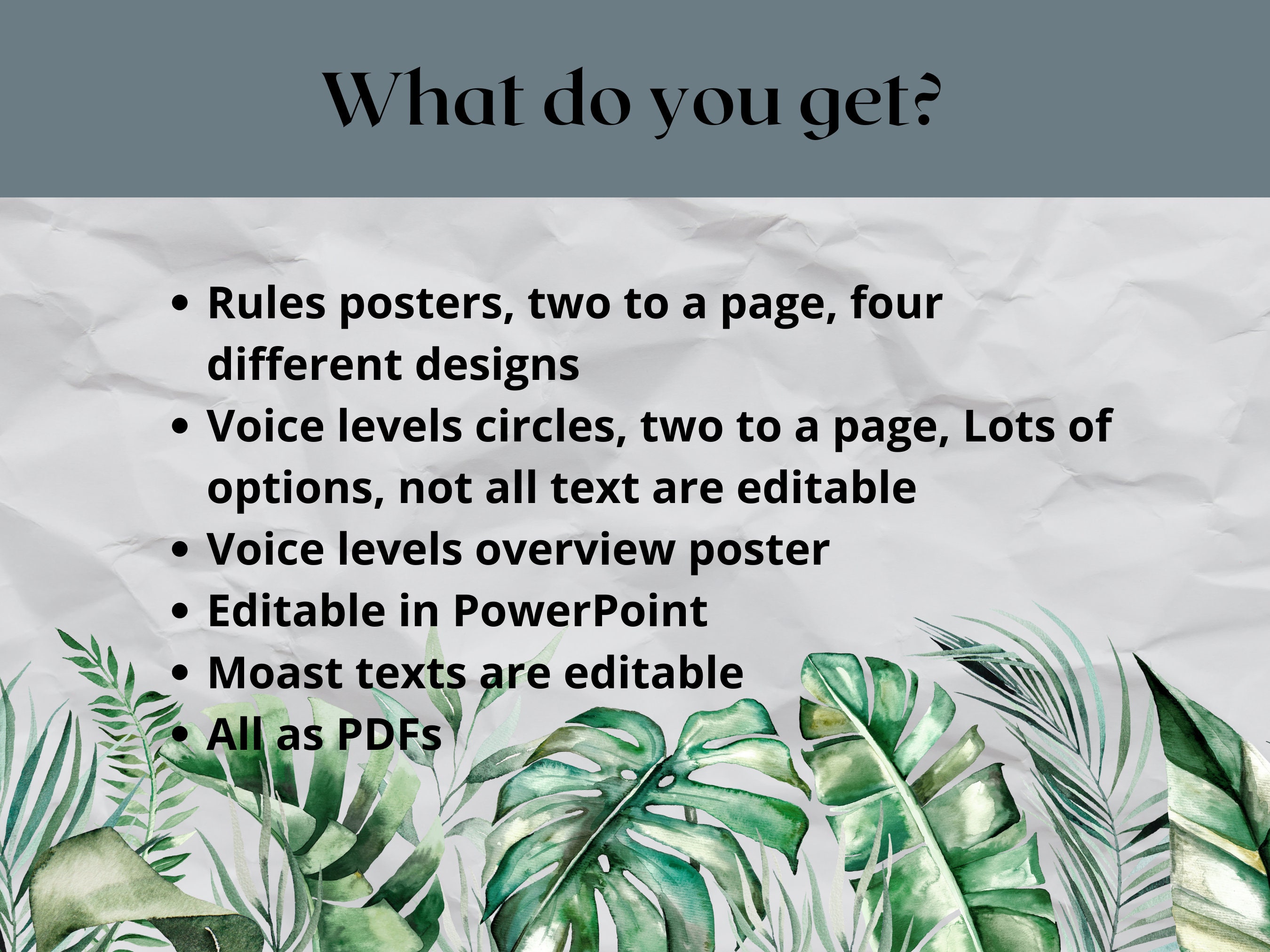 Classroom Rules and Voice Levels for a Calm Plant Themed Classroom ...