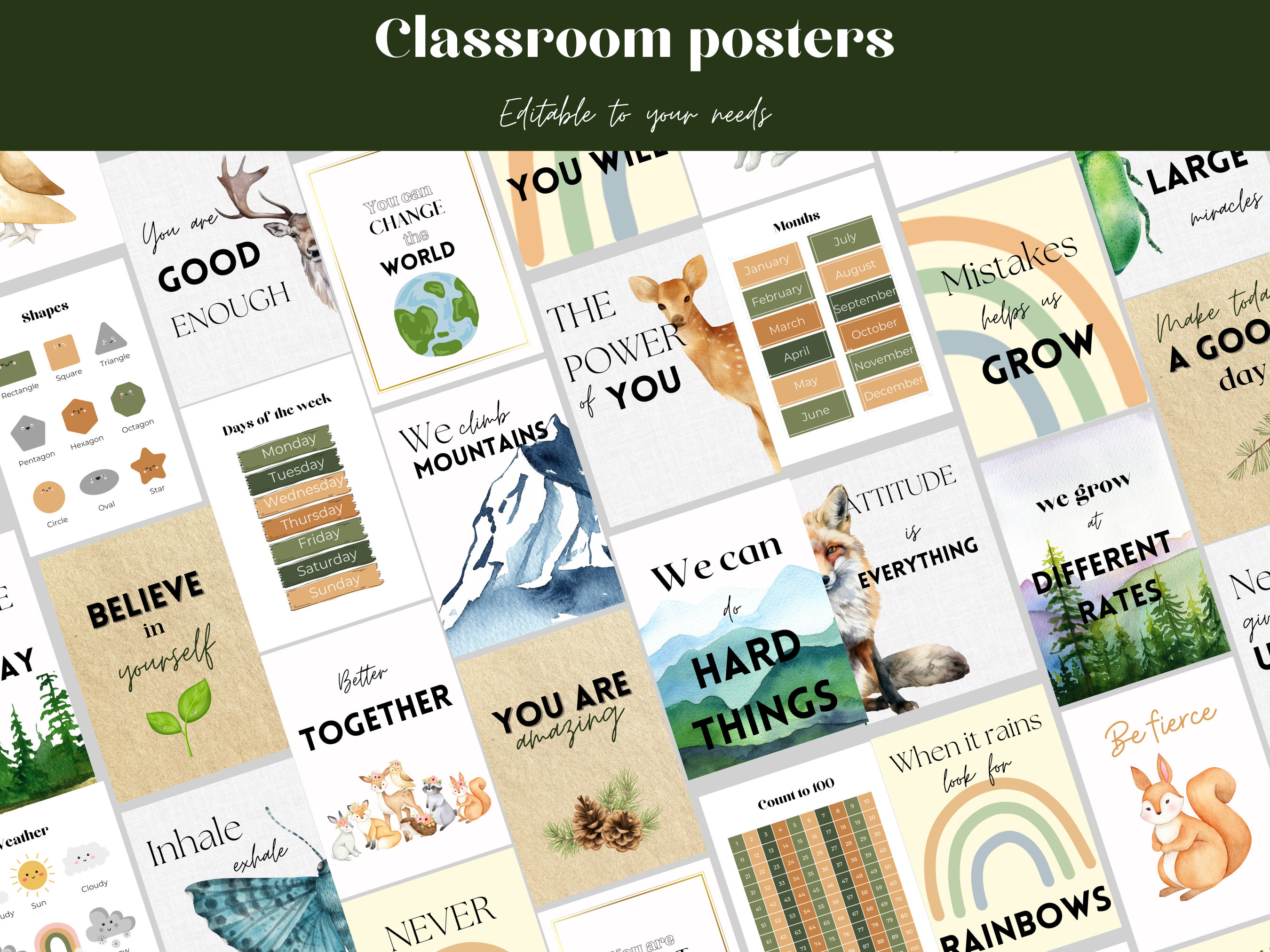 Forest Classroom Posters | Out of the Woods | Woodland Classroom Decor ...
