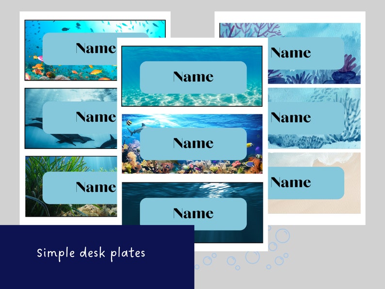 Desk Plates and Name Tags With an Ocean Theme | Classroom Decor | Into ...
