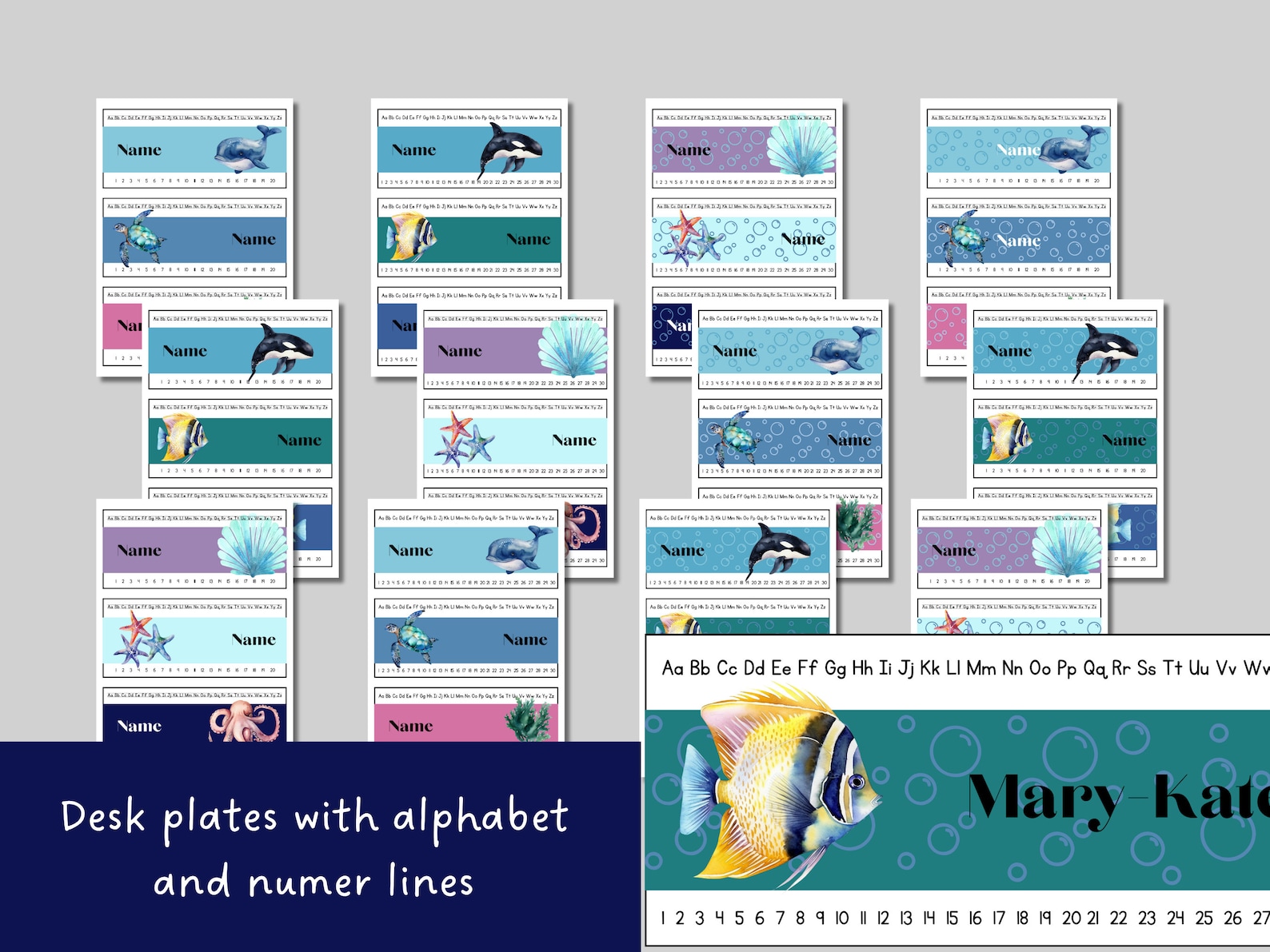Desk Plates and Name Tags With an Ocean Theme | Classroom Decor | Into ...