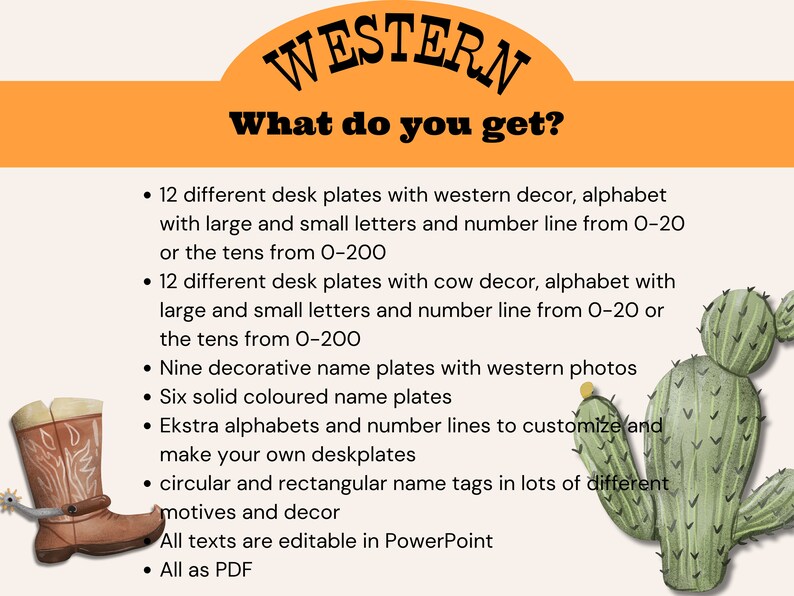 Desk Plates and Name Tags for a Western Themed Classroom | Classroom ...