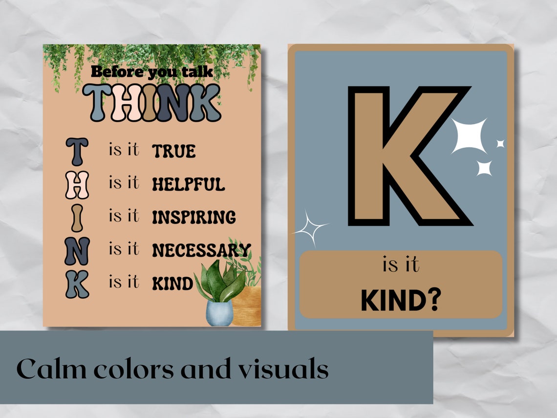 THINK Before You Speak - Classroom Posters - Classroom Decor - House ...