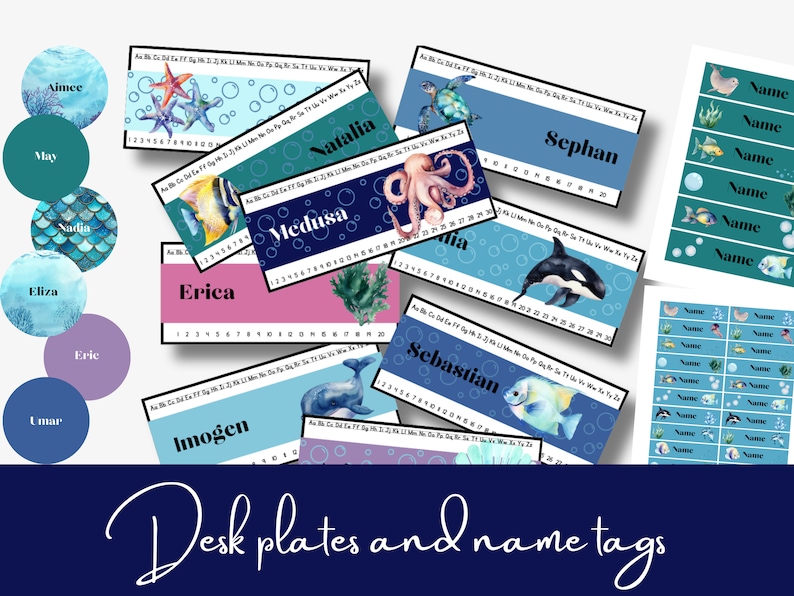 Desk Plates and Name Tags With an Ocean Theme | Classroom Decor | Into ...