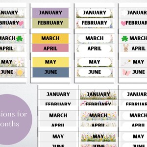 Classroom Calendar With a Wild Flower Meadow Theme | Classroom Decor ...
