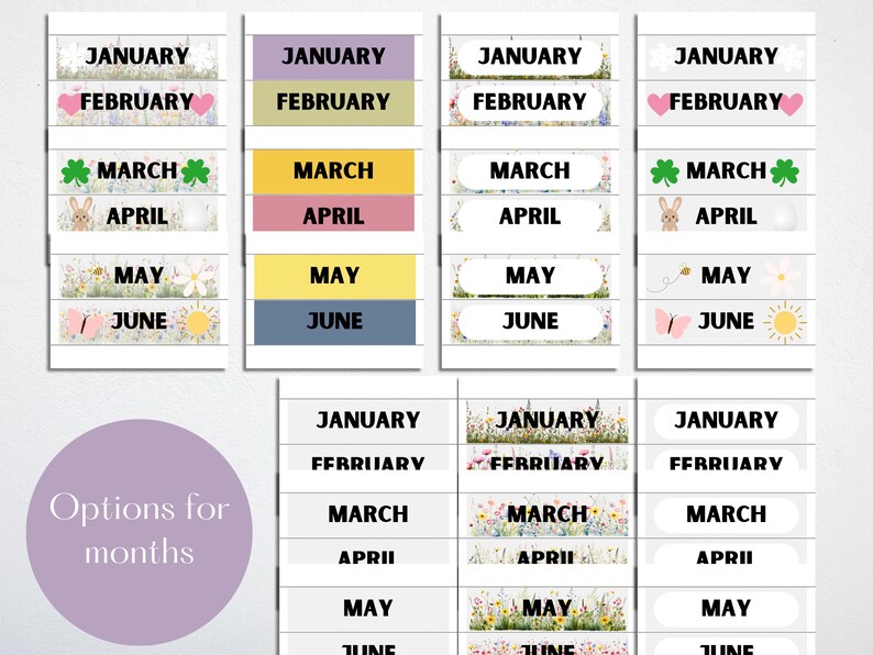 Classroom Calendar With a Wild Flower Meadow Theme | Classroom Decor ...