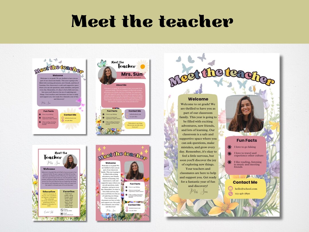 Editable Meet the Teacher Template With a Meadow Theme | Classroom ...