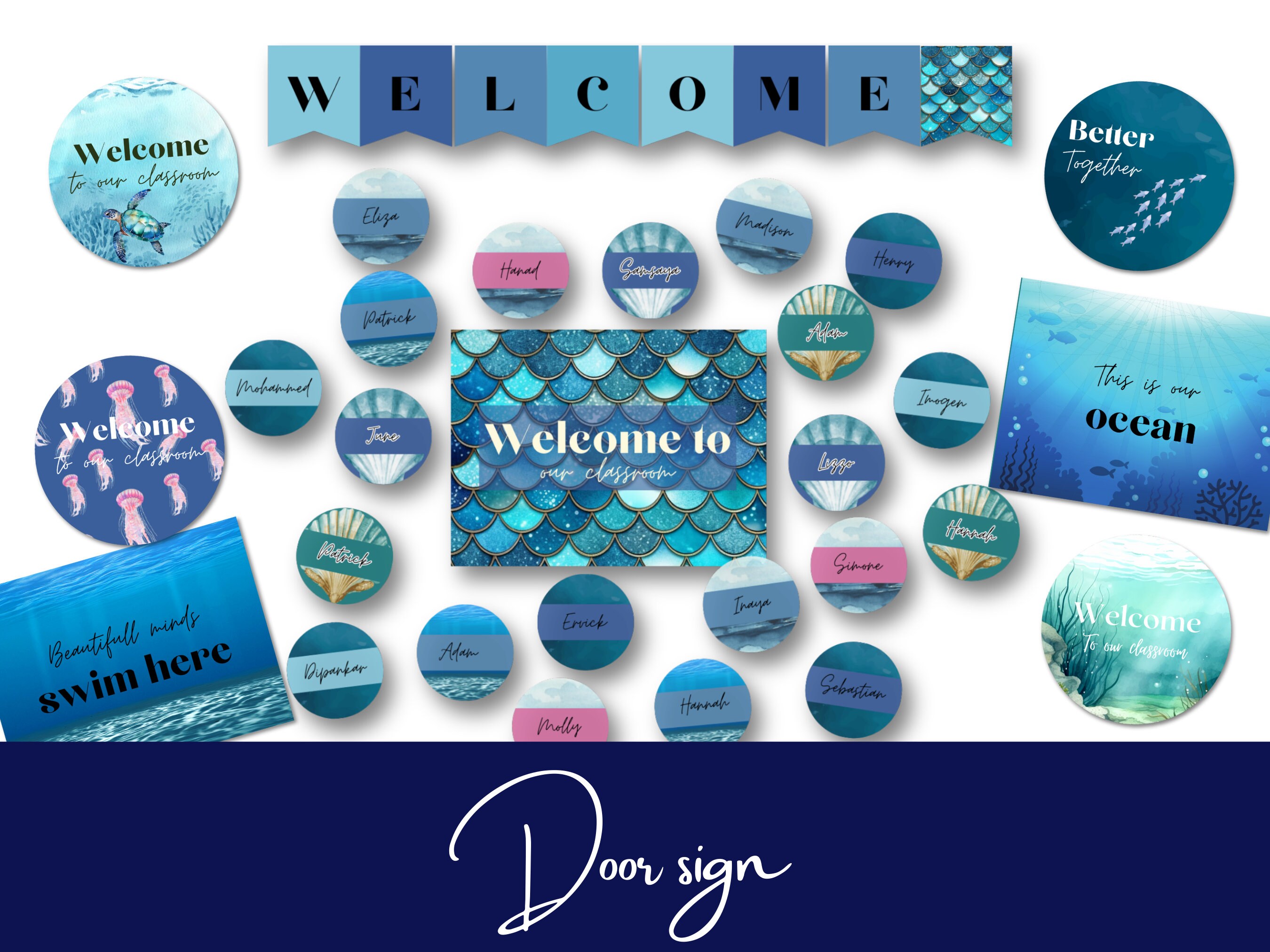 Door Sign for a Sea Themed Classroom | Classroom Decor | Instant ...