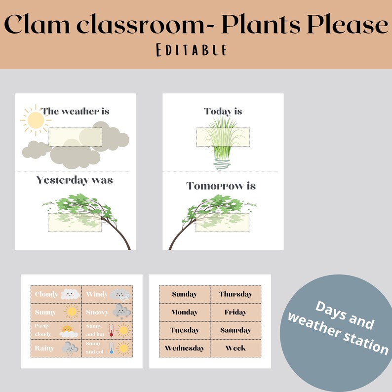 Large Classroom Calendar - Plants Please - Serene Classroom Collection ...