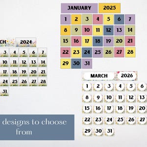 Classroom Calendar With a Wild Flower Meadow Theme | Classroom Decor ...