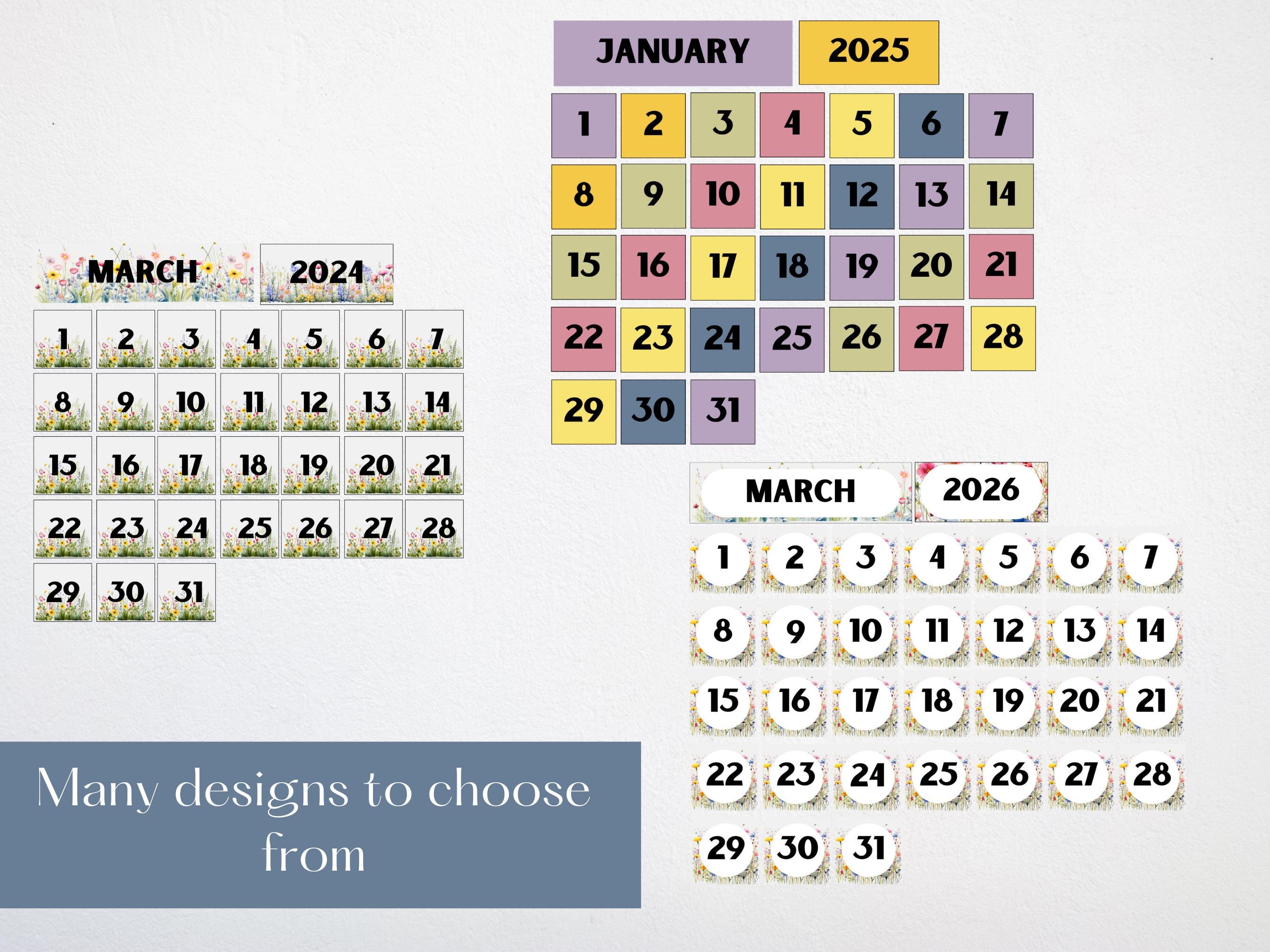 Classroom Calendar With a Wild Flower Meadow Theme | Classroom Decor ...