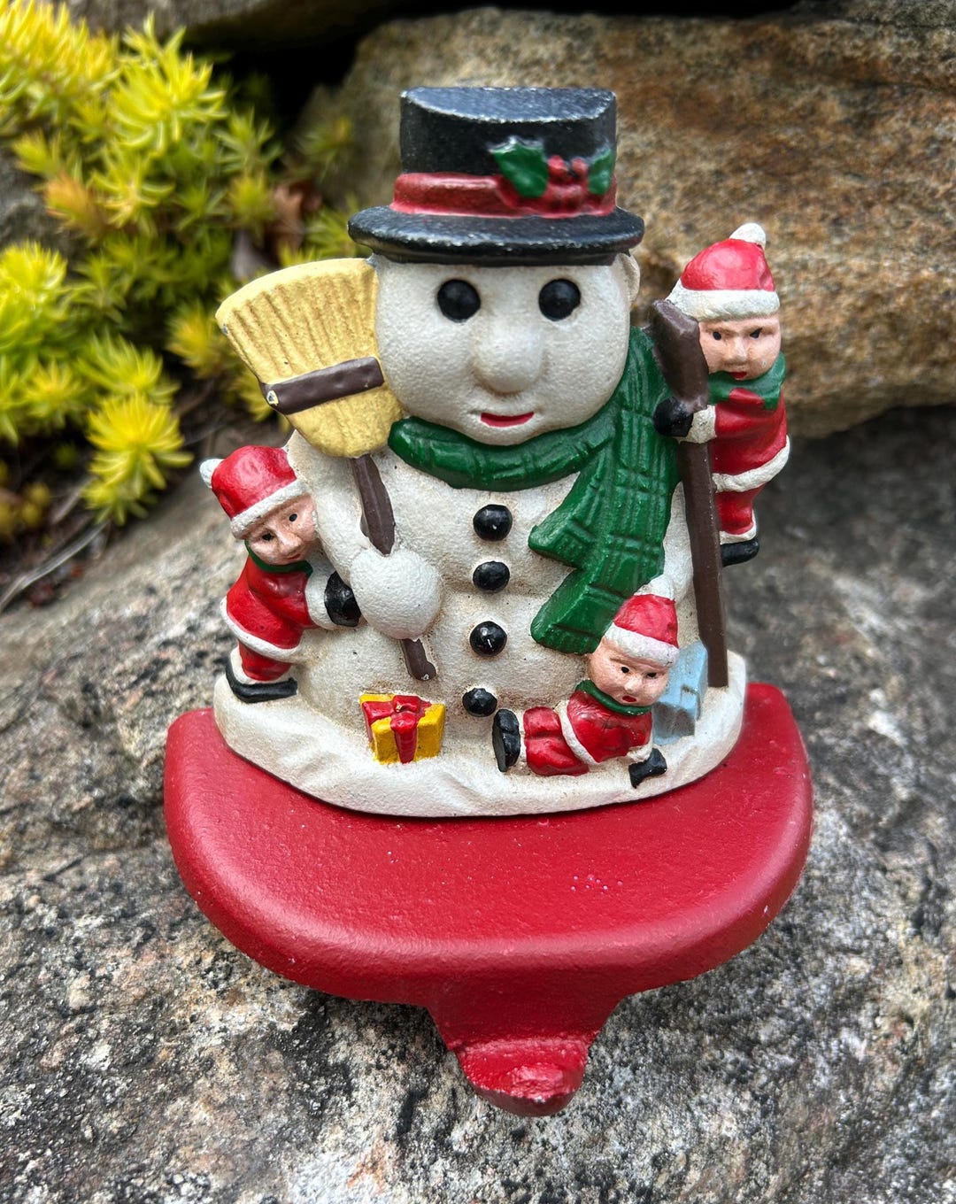 Cast Iron Snowman Christmas Stocking Holder - Etsy
