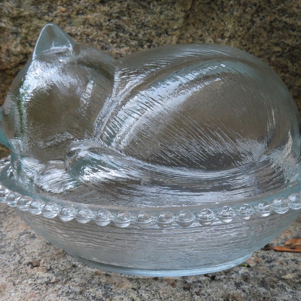 Indiana Glass Sleeping Cat - Etsy