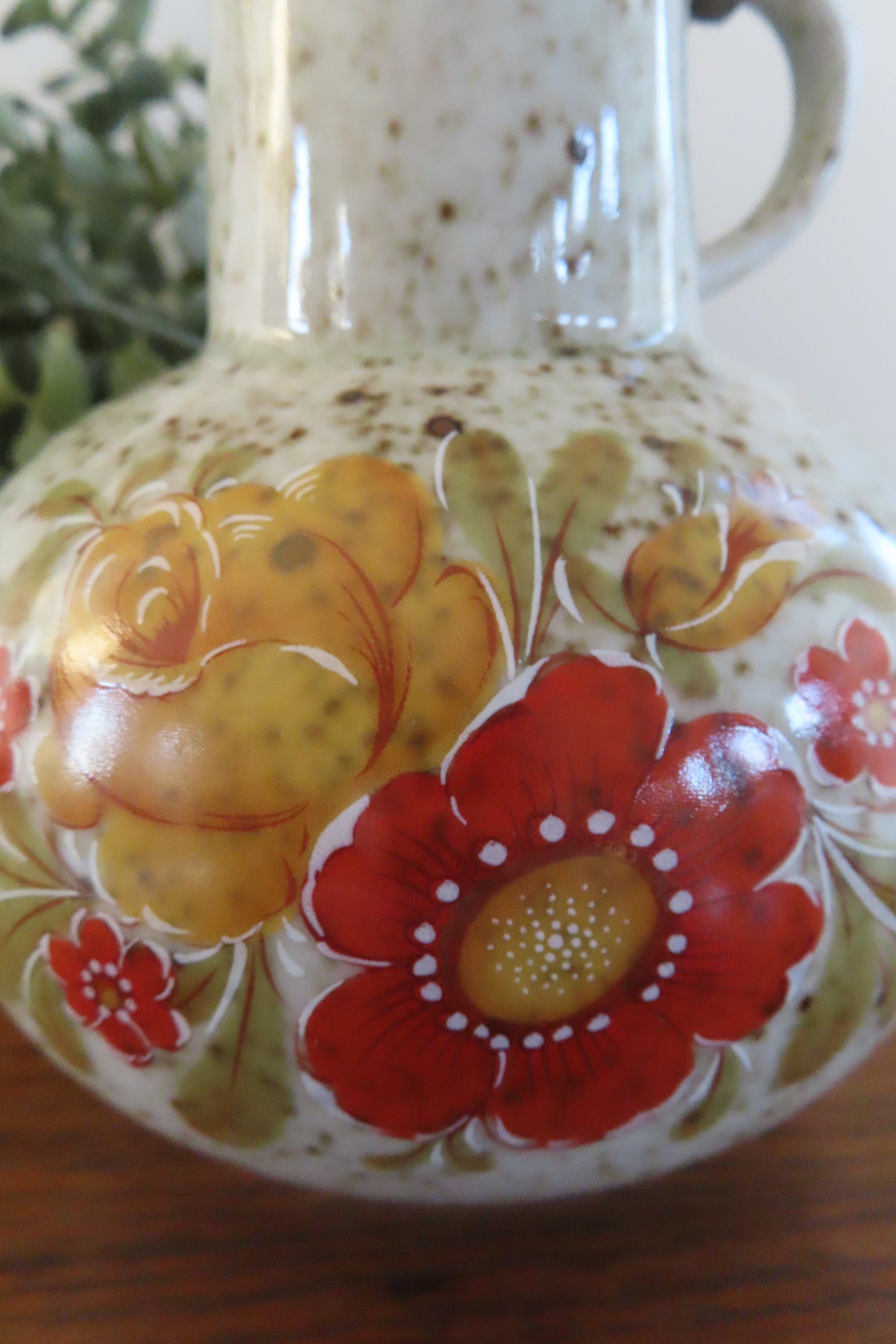Vintage German Ceramic Pottery Pitcher/pot Jug With Flowers - Etsy