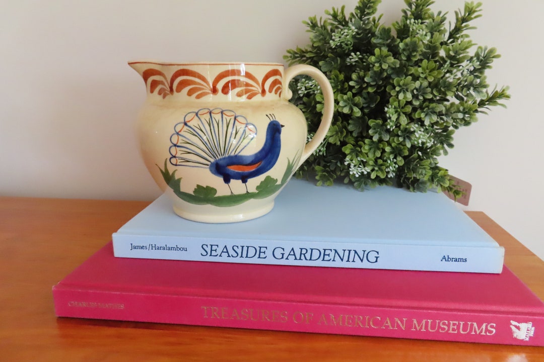 Adam’s Titan Ware Hand Painted Peacock Pitcher Made in England - Etsy