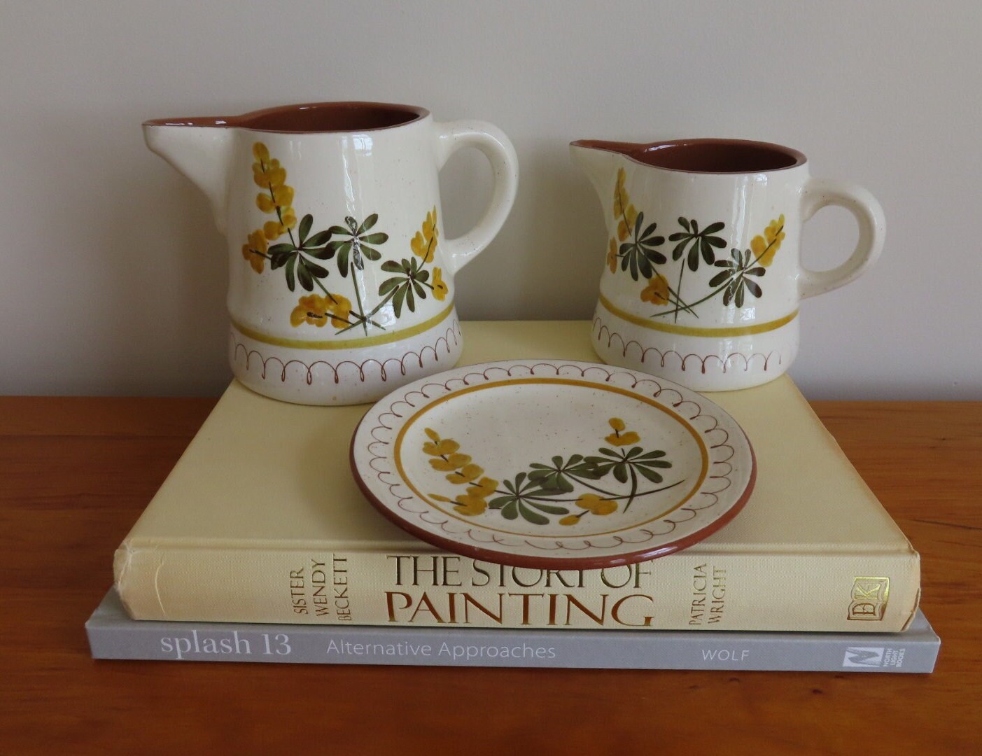 Vintage Stangl Pottery golden Blossom Large Pitcher Small Pitcher Set ...