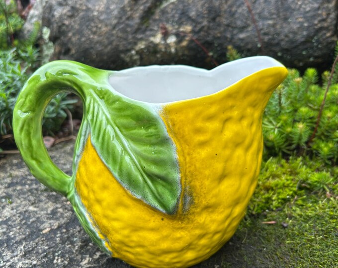 Vintage Pier 1 Lemon Ceramic Pitcher - Made in Italy - Etsy