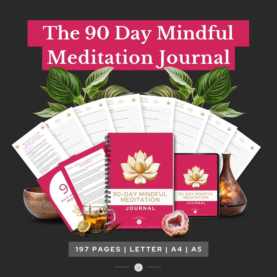 Meditation Journal, Mindfulness Diary, Yoga Workbook, Thankfulness ...