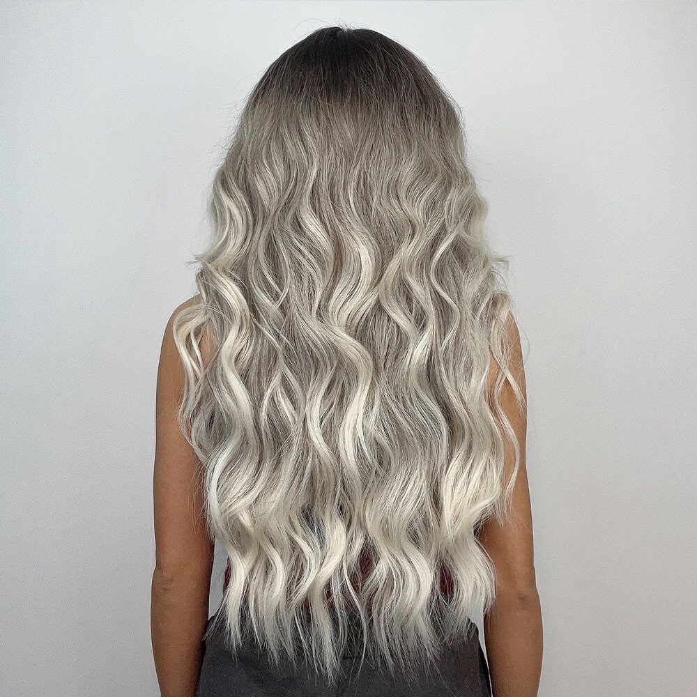 Short Wavy Gray Wig Gray Ash Synthetic Wig for Woman - Etsy