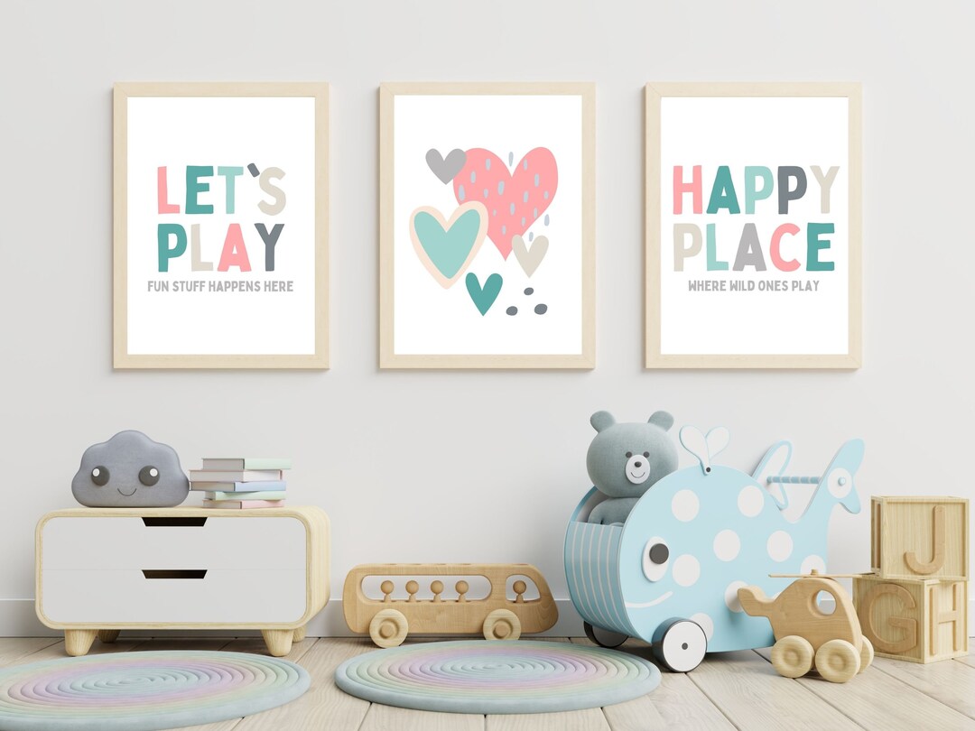 Set of 3 Playroom Prints, Playroom Art, Playroom Wall Decor, Kids Wall ...