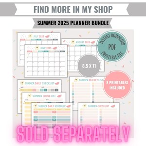 2025 Summer Calendar: Large Printable Planner for Kids (PDF Download ...