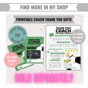 Editable Soccer Coach Gift Printable Instant Digital Download, Thank ...