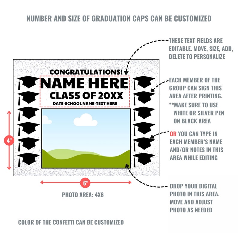 Editable Graduation Group Gift Printable Instant Digital Download ...