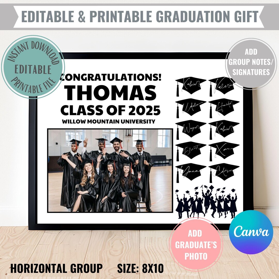 Editable Graduation Group Classmate Gift Printable Digital Download ...