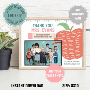 Editable Teacher Thank You Gift Printable Instant Digital Download ...