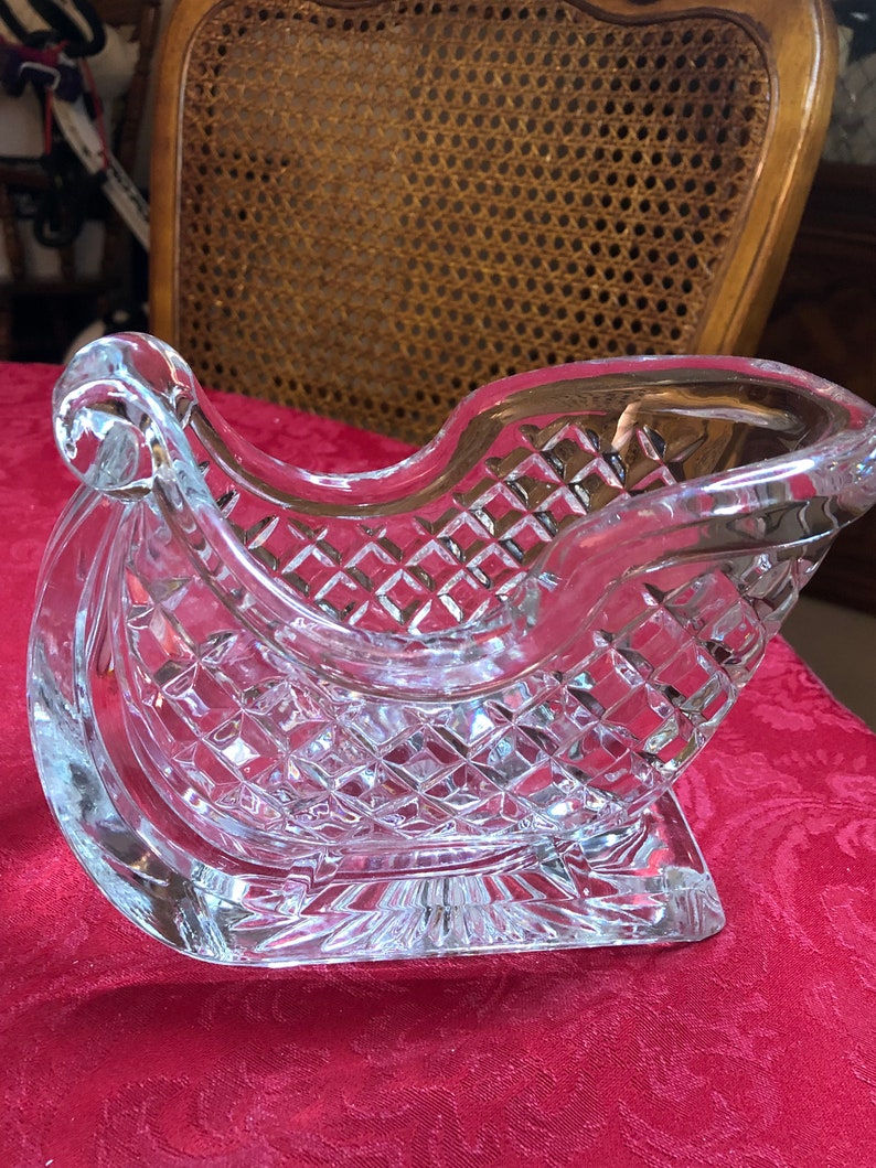 1990 St. George Vintage 24 % Lead Crystal Glass Christmas Sleigh - Etsy
