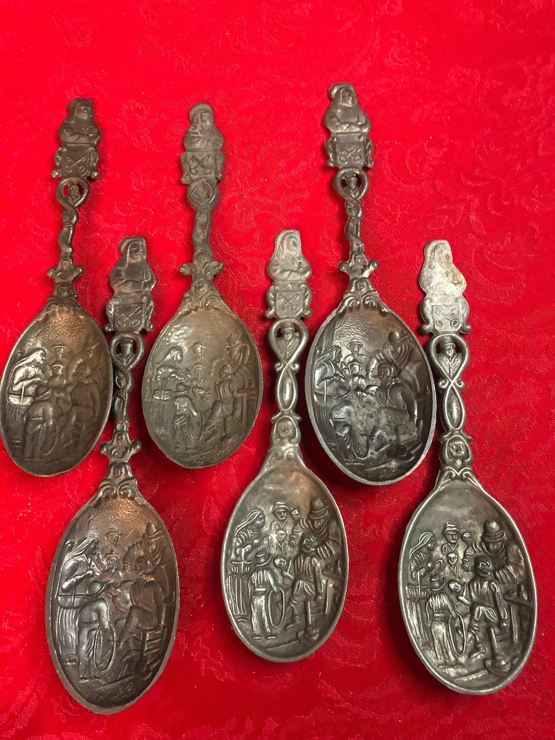 Vintage 1950’s De Tandmeester JAN STEEN Pewter Spoon Set of 6 - Etsy