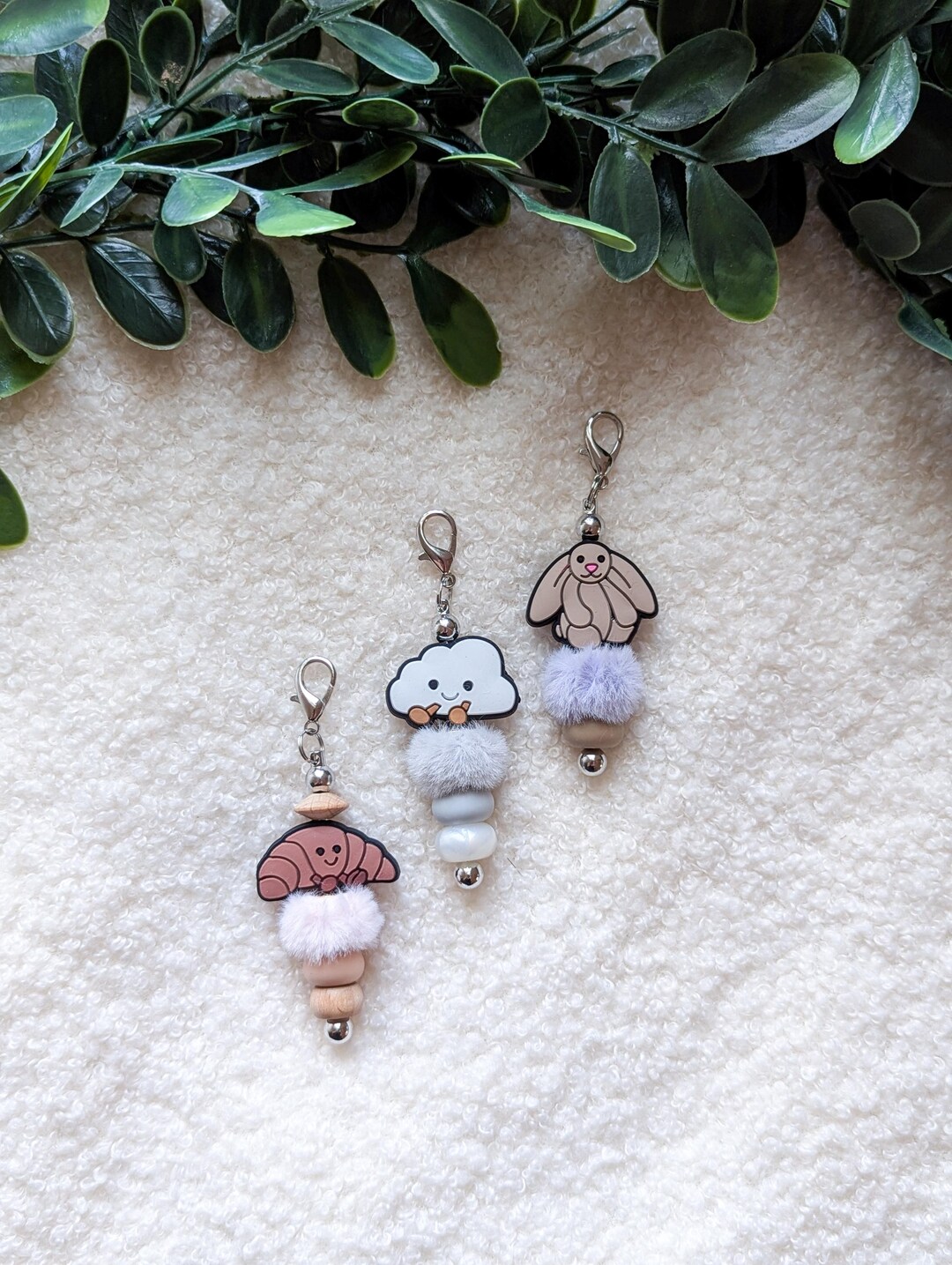 Jellycat Inspired Mini Keychains| Silicone Bead | Tumbler Charms ...