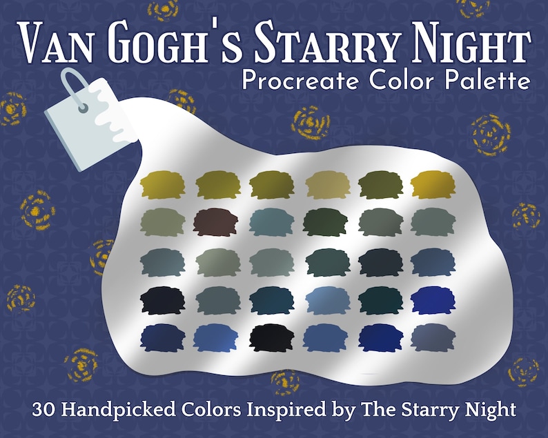 Starry Night Procreate Color Palette | Color Swatches - Etsy
