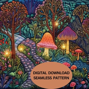 Enchanted Forest Embroidery: Seamless Digital Pattern and Paper File ...